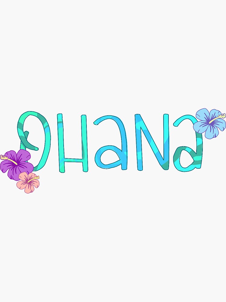 "Ohana " Sticker for Sale by annielettering | Redbubble