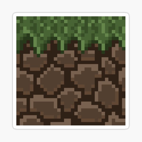 "Pixel Grass Block" Sticker for Sale by LoL-Gamer | Redbubble