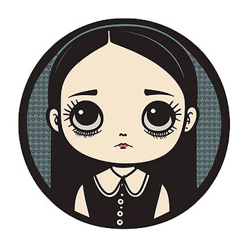 "Cute Wednesday Addams Cartoon Sticker" Sticker for Sale by ...