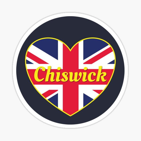 "Chiswick England UK British Union Flag Heart on Navy" Sticker for Sale ...