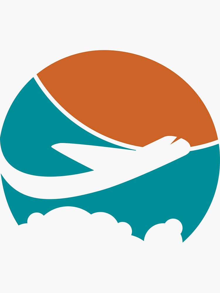 "Floating Plane [Teal and Orange]" Sticker for Sale by Born-to-fly ...
