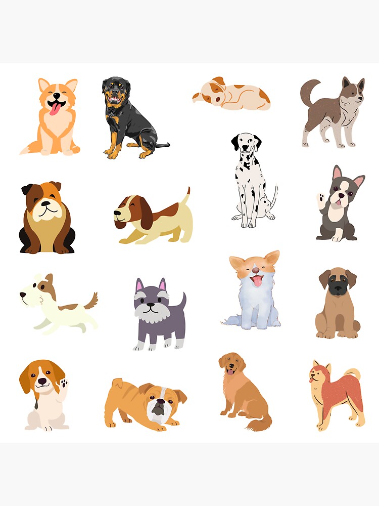 "Dog Sticker Pack" Sticker for Sale by Unindiv | Redbubble