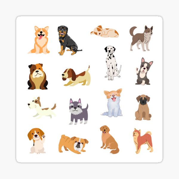 "Dog Sticker Pack" Sticker for Sale by Unindiv | Redbubble