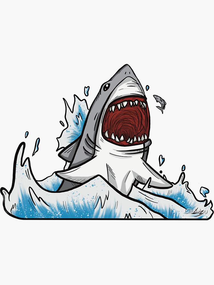 "Splashy Shark" Sticker for Sale by Lilblulou | Redbubble