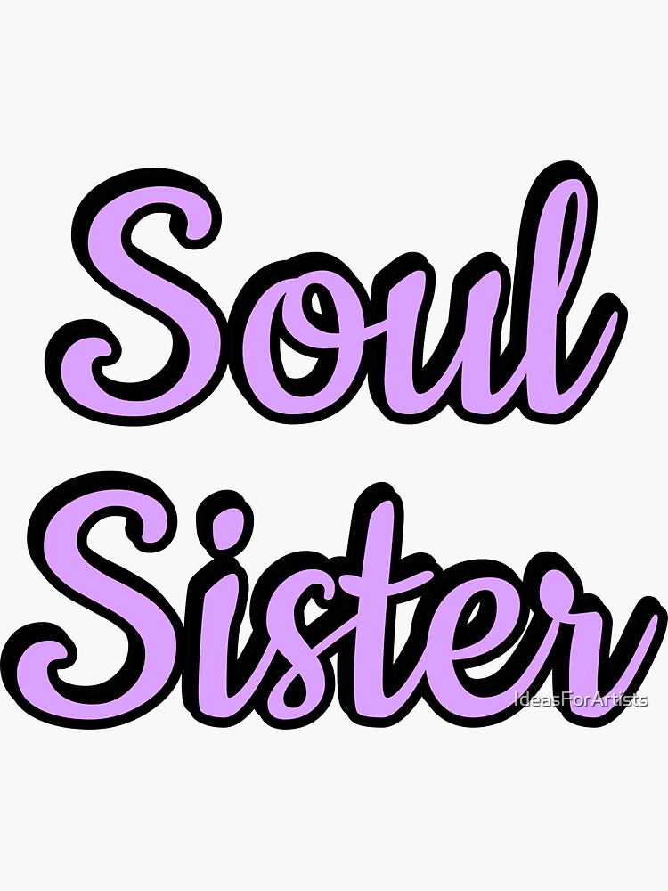 "Soul Sister - Violet Cursive Font Calligraphic Design" Sticker for ...