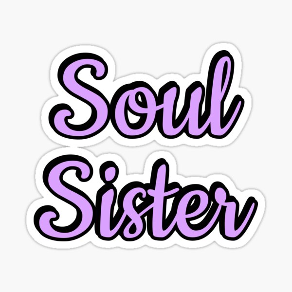 "Soul Sister - Violet Cursive Font Calligraphic Design" Sticker for ...