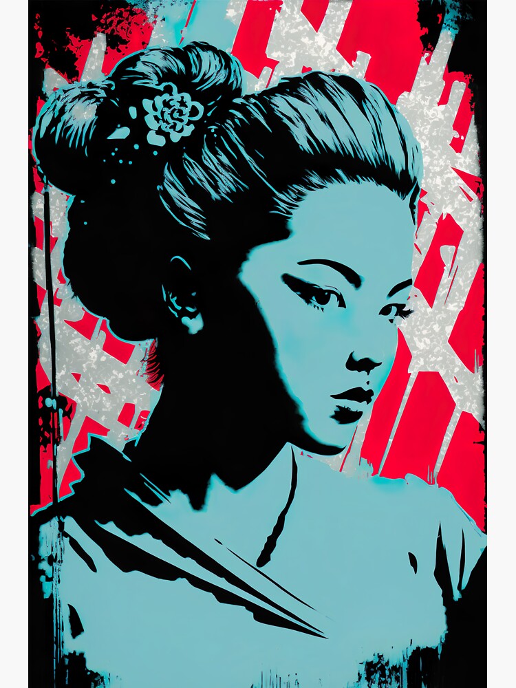 "Graffiti Geisha Art Street Art " Sticker for Sale by MusedPrints ...