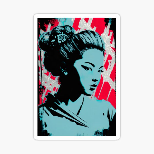"Graffiti Geisha Art Street Art " Sticker for Sale by MusedPrints ...