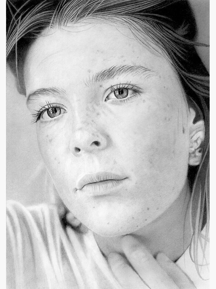 Female Portrait Pencil Drawing Art Print For Sale By Matthackart Redbubble