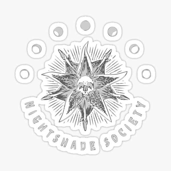 "Nightshade Society Emblem From Wednesday White Design" Sticker for ...