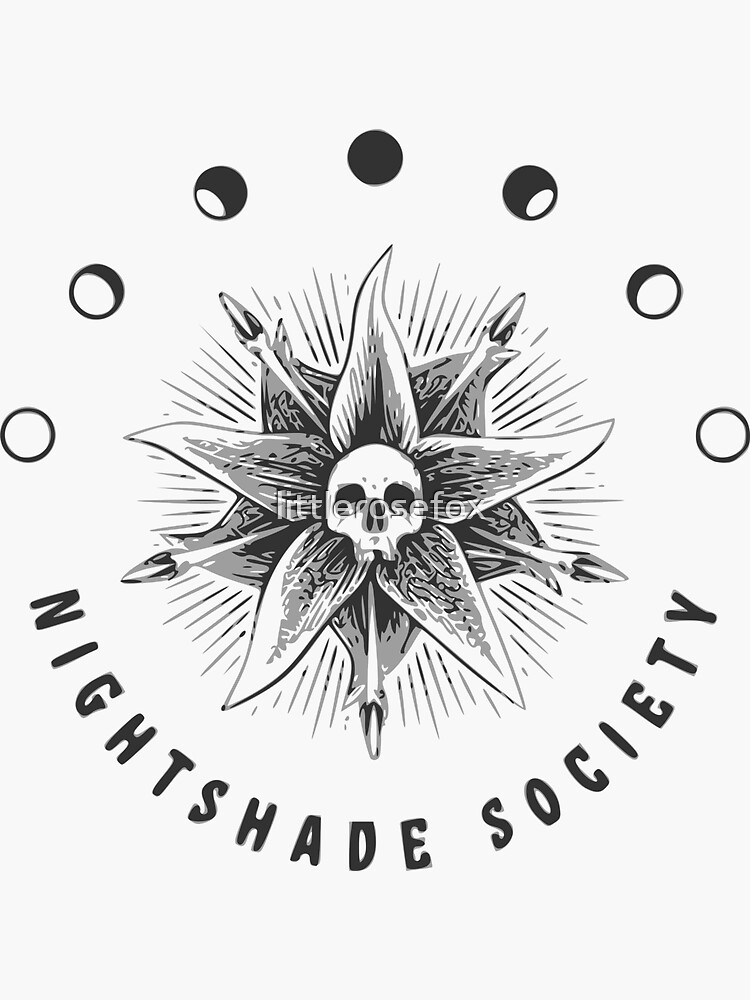 "Nightshade Society Emblem From Wednesday Black Design" Sticker for ...