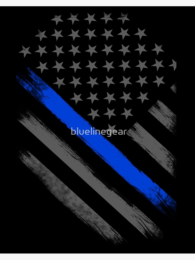 "Thin Blue Line Police Officer Flag Law Enforcement Gift" Art Board ...
