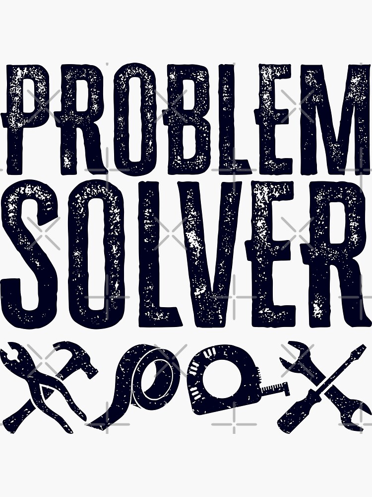 "Problem Solver: Handyman Handywoman Tools - Navy" Sticker for Sale by ...