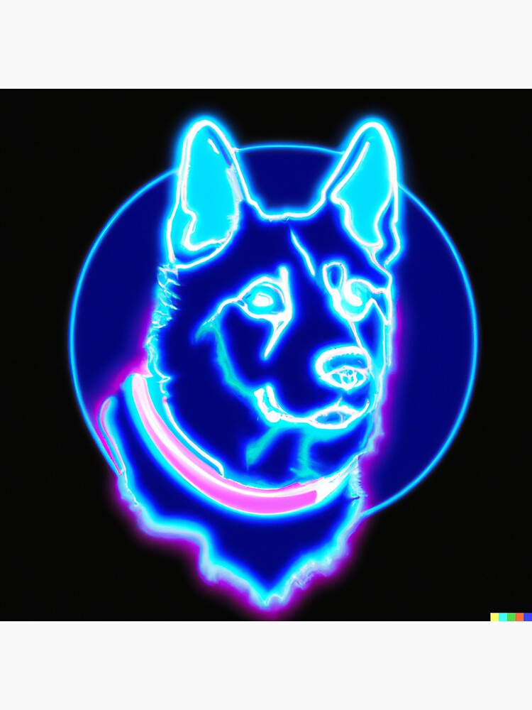 "neon german shepherd" Sticker for Sale by miro-bch | Redbubble