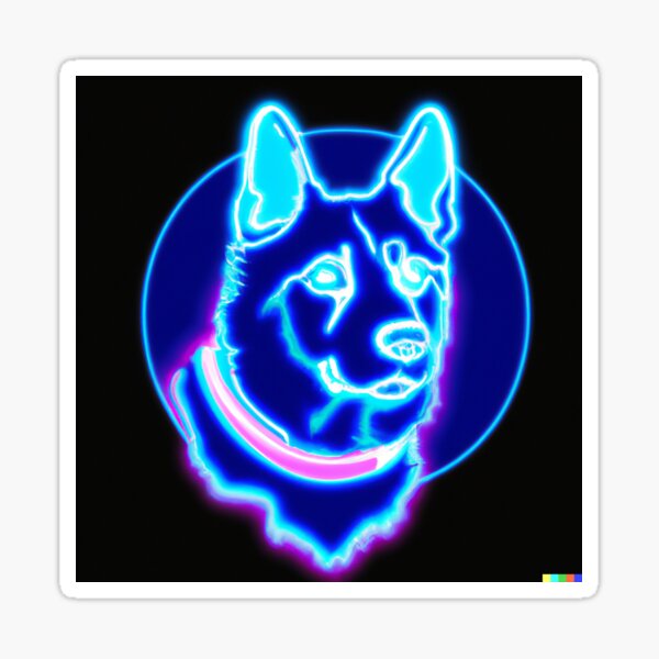 "neon german shepherd" Sticker for Sale by miro-bch | Redbubble