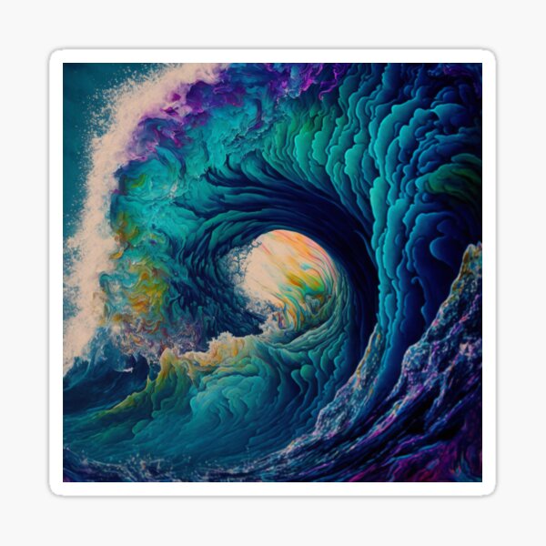 "Angry Rainbow Waves" Sticker for Sale by TheArtfulAllie | Redbubble