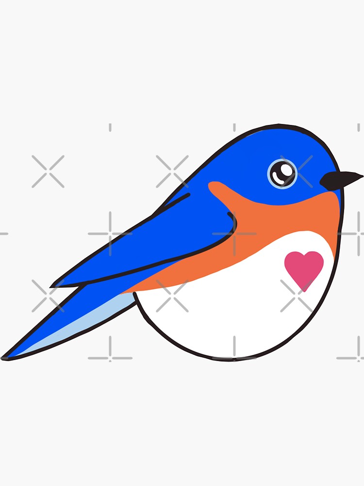 "Eastern Bluebird - I Heart Birds" Sticker for Sale by Architette ...