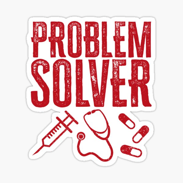 "Problem Solver: Doctors - Red" Sticker for Sale by Reconocer | Redbubble