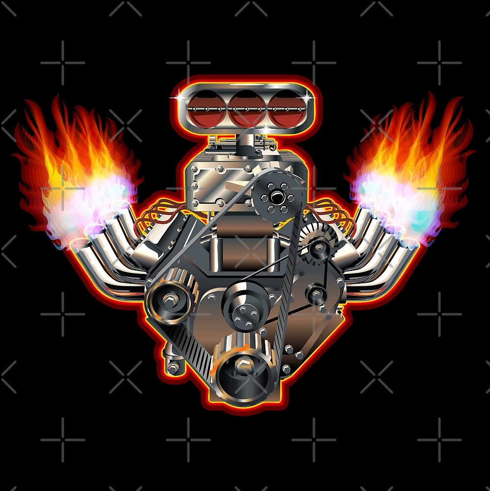 "Cartoon Turbo Engine" by Mechanick | Redbubble