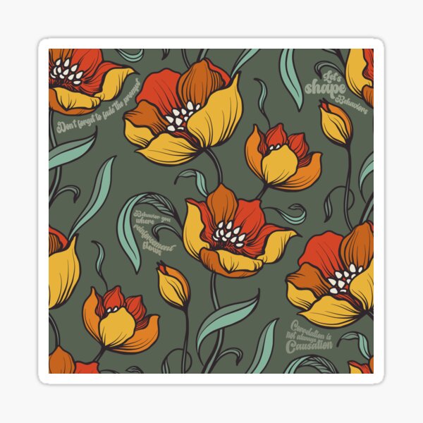 "Retro Floral Allover Print with ABA Quips" Sticker for Sale by ...