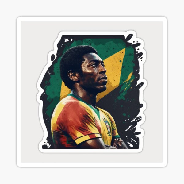 "Brazil's Legend Pele" Sticker for Sale by Andrei Popescu | Redbubble
