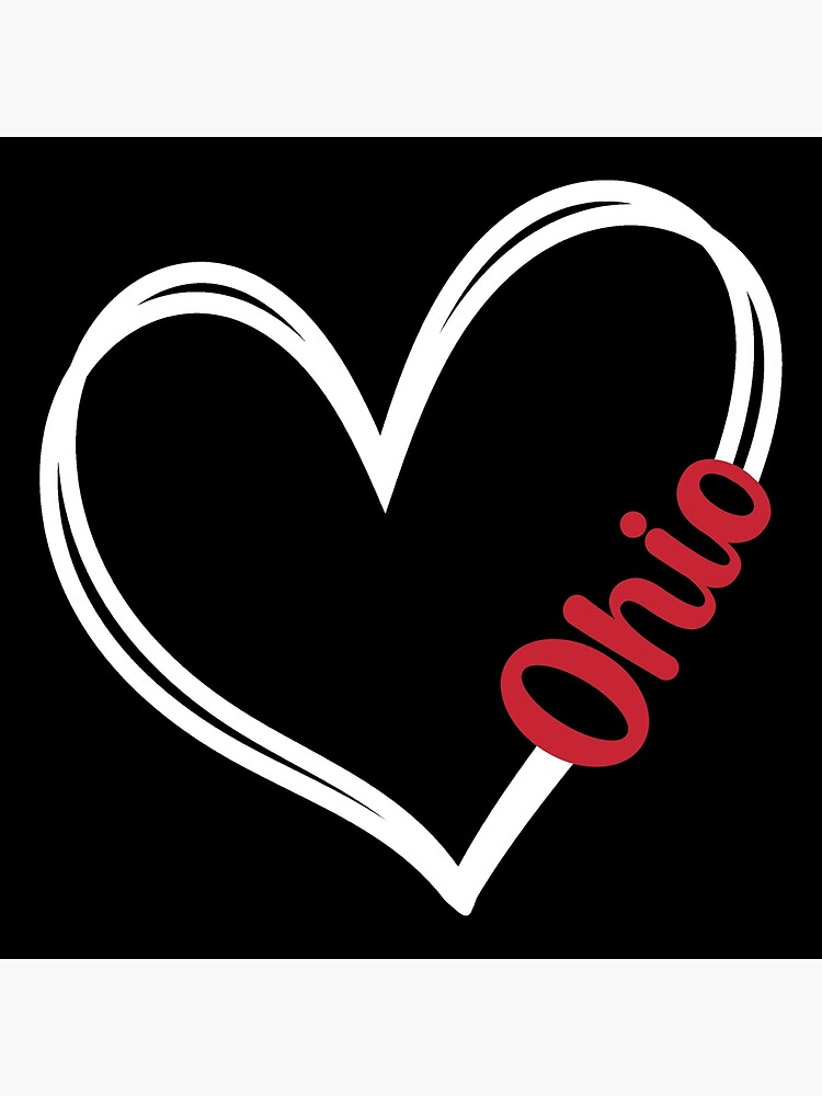 "Heart Ohio Line Art" Poster for Sale by mrtraz | Redbubble