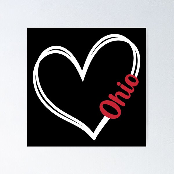 "Heart Ohio Line Art" Poster for Sale by mrtraz | Redbubble