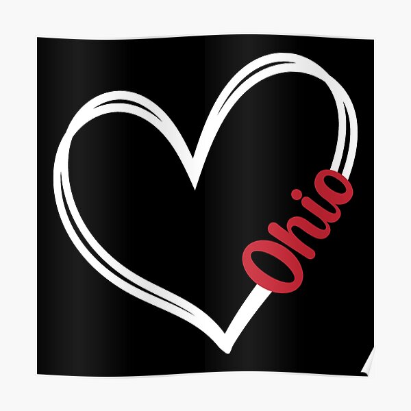 "Heart Ohio Line Art" Poster for Sale by mrtraz | Redbubble