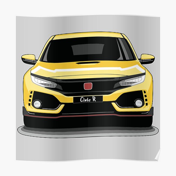 "Civic type r fk8 - vector drawing" Poster for Sale by yohannlp | Redbubble