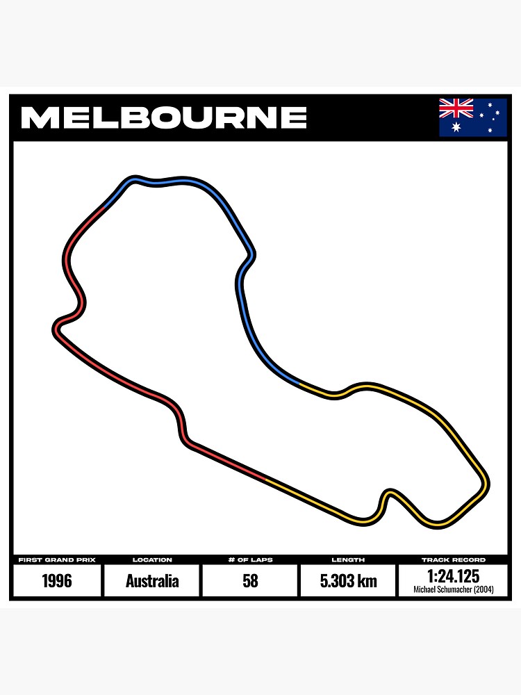 "Formula One Melbourne Track" Sticker for Sale by digidashdigi | Redbubble