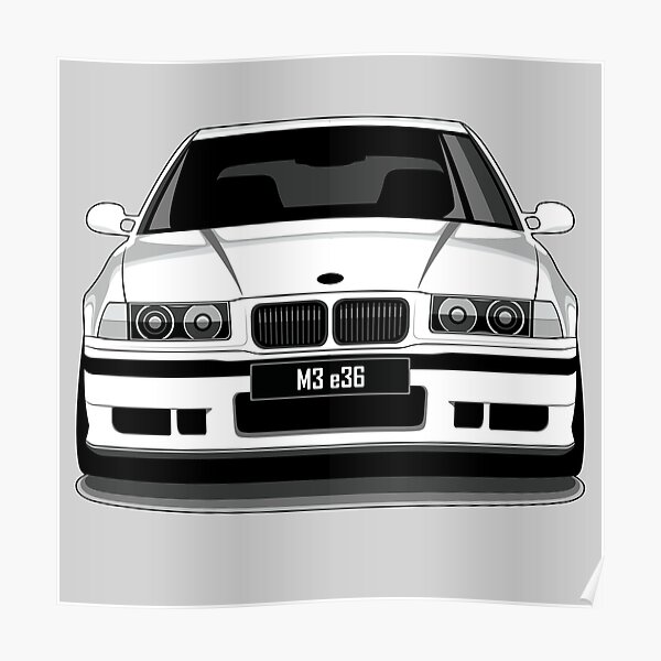 "e36 M3 - vector drawing" Poster for Sale by yohannlp | Redbubble