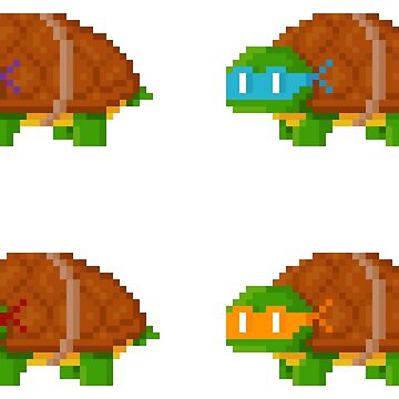 "Cute Ninja Turtles - Pixel art" Sticker for Sale by deadlypixel ...