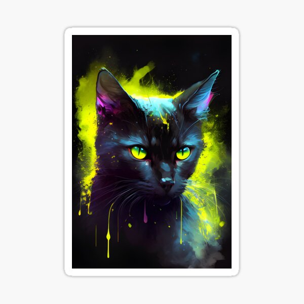 "splash cat" Sticker for Sale by RiluAI | Redbubble