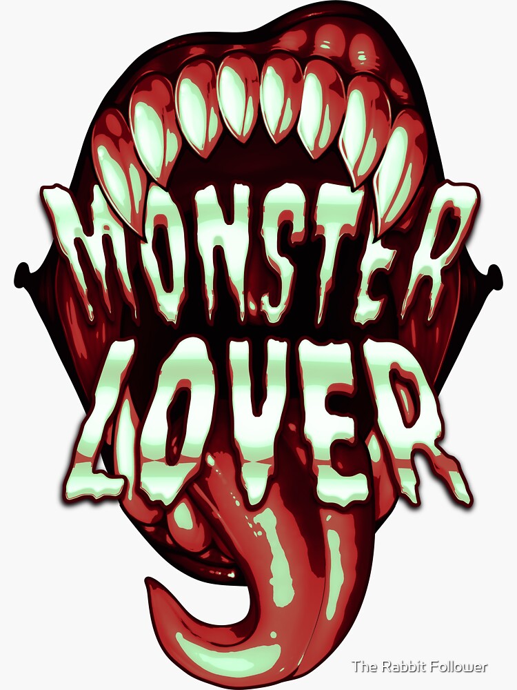 "MONSTER LOVER - Red" Sticker for Sale by rabbitflesh | Redbubble