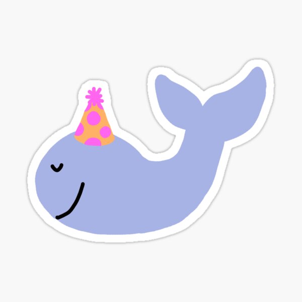 "birthday whale" Sticker for Sale by kamkrishnan | Redbubble