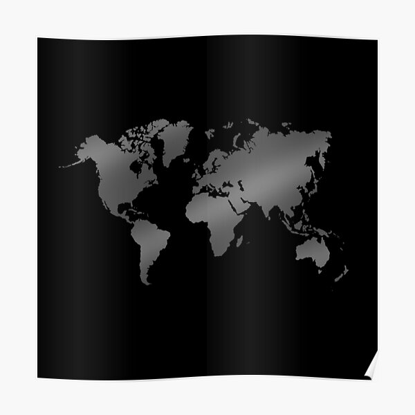 "Silver World Map " Poster for Sale by S-3-Powell | Redbubble