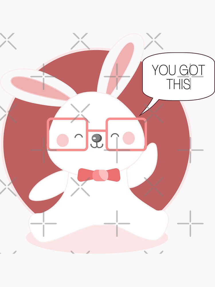 "Supportive Rabbit - You Got This - Red" Sticker for Sale by melieray7 ...