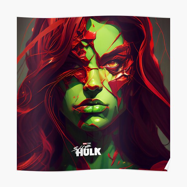 "Red She Hulk - Red She-Hulk Poster." Poster for Sale by The-Dark-Art ...