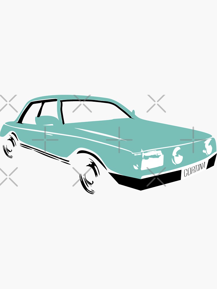 "Turquoise Blue Classic Car" Sticker for Sale by CrafTeeMrsB | Redbubble