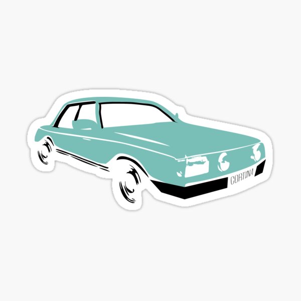 "Turquoise Blue Classic Car" Sticker for Sale by CrafTeeMrsB | Redbubble