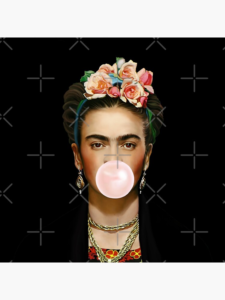 "Frida Kahlo Blowing Pink Bubble gum" Poster for Sale by Artyblender ...