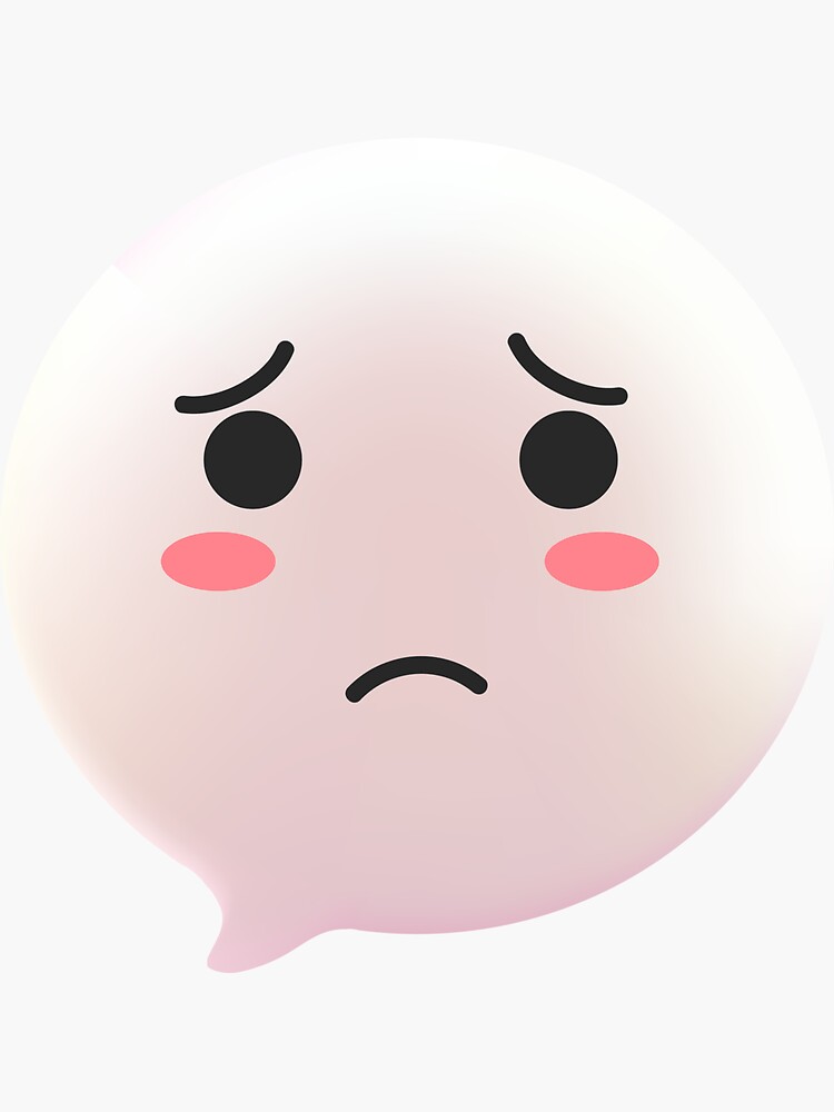 "Worried face" Sticker for Sale by goldenlolly1 | Redbubble