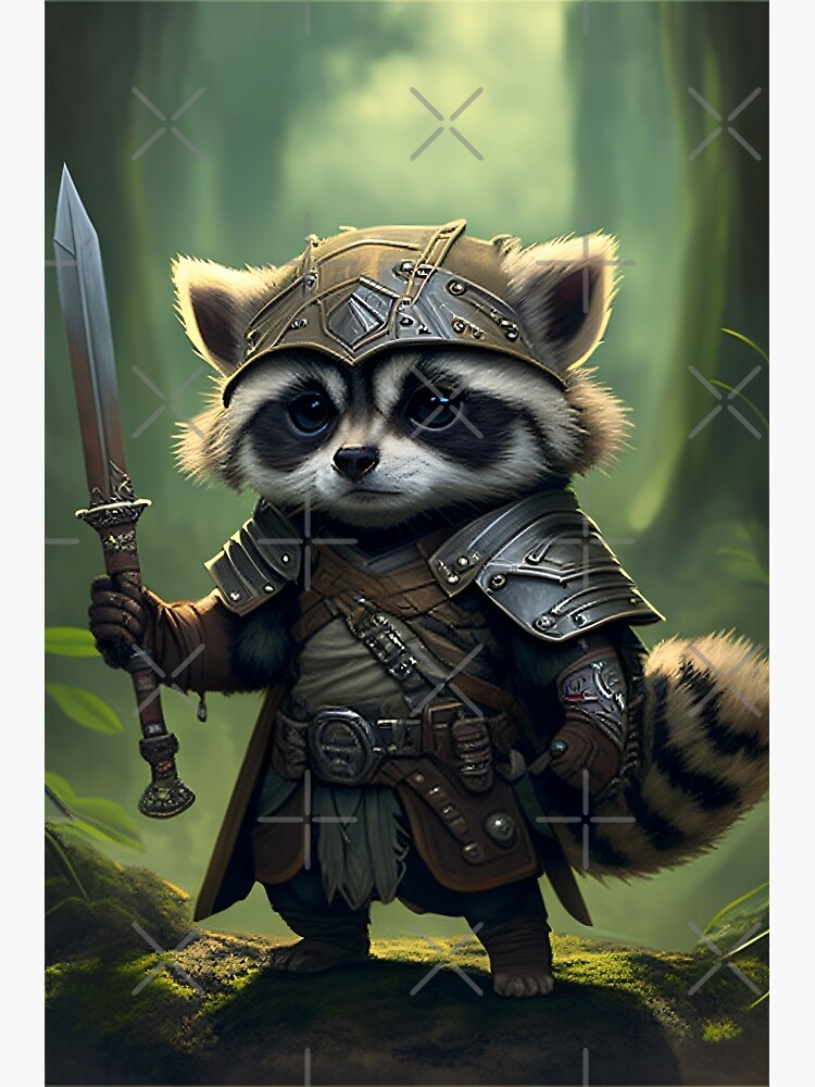 "D20 Baby Raccoon Warrior" Poster for Sale by rykker | Redbubble