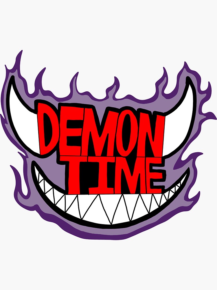 "Demon time logo" Sticker for Sale by Codexarts | Redbubble