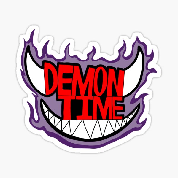 "Demon time logo" Sticker for Sale by Codexarts | Redbubble