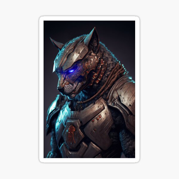 "Cyborg Cyberpunk Wolf" Sticker for Sale by TortillaChief | Redbubble
