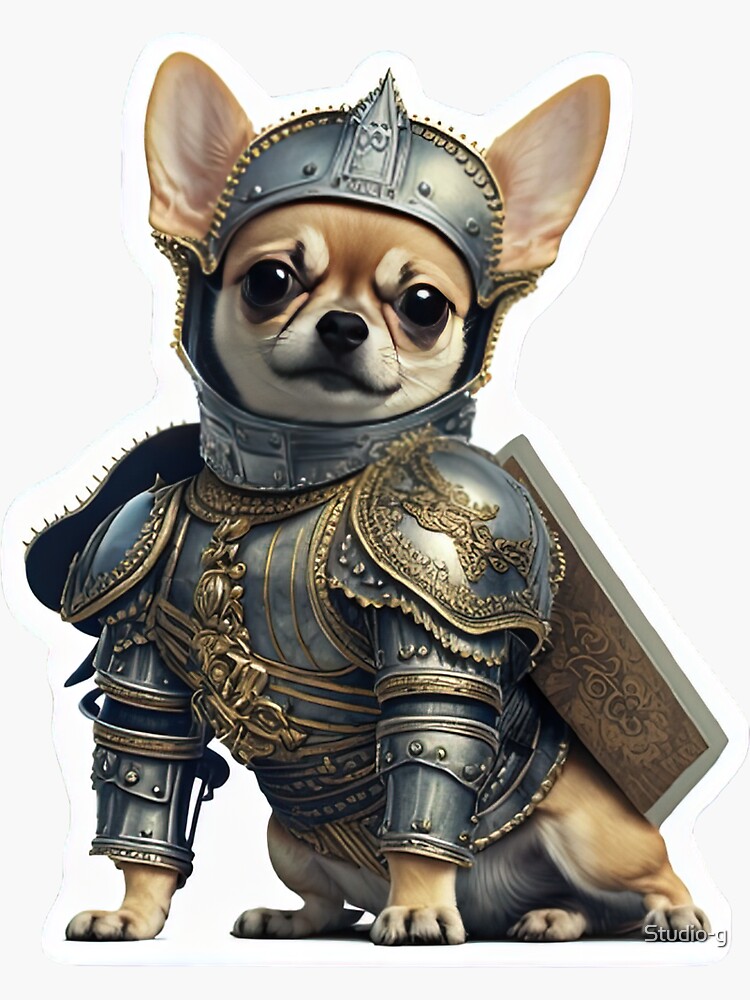 "Armored Doggo" Sticker for Sale by Studio-g | Redbubble