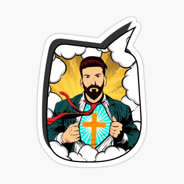 "Jesus Is My Superhero Christ Hero Christian Meme" Sticker for Sale by ...