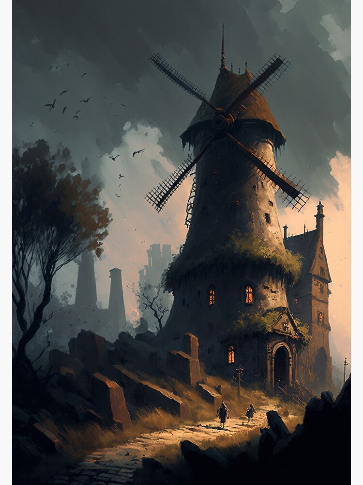 "Dungeons and Dragons Windmill Town Landscape" Poster for Sale by Ozy ...