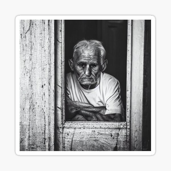 "Old Man In A Window-Vintage Art" Sticker for Sale by LollyGaggerz ...